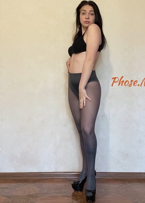 Amber In Black Dress And Grey Pantyhose And High Heels 16 Pics Xhamster